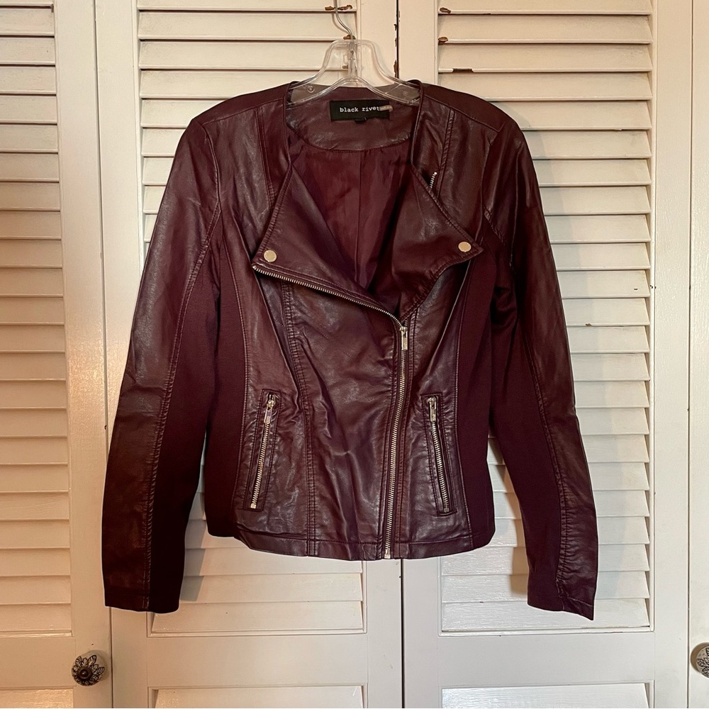 Black Rivet Leather Jacket - Gem